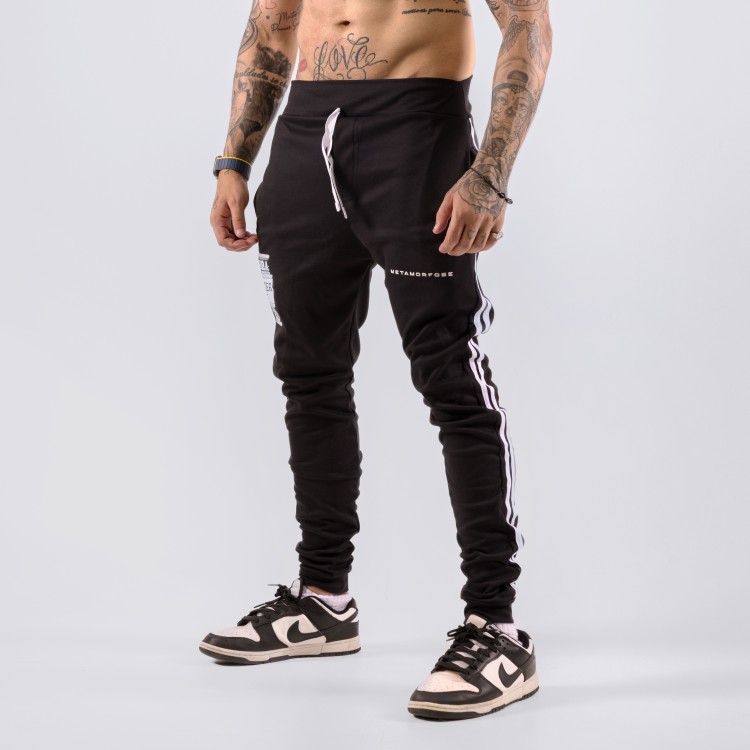 Calça Jogger MTMRFS Tags Preta - Metamorfose Brasil
