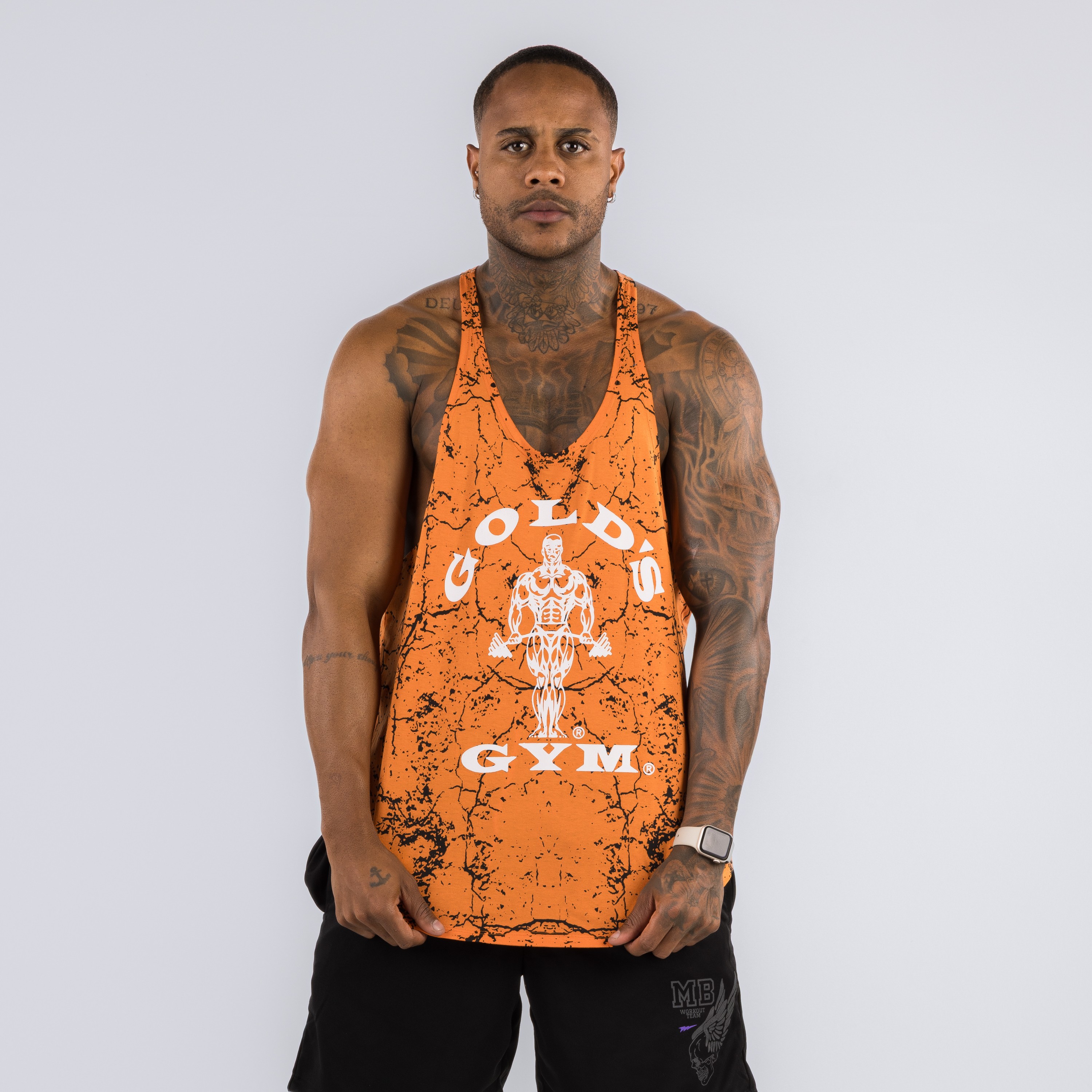 Regata Cavada Anatomic Golds Gym Texture Laranja - Metamorfose Brasil