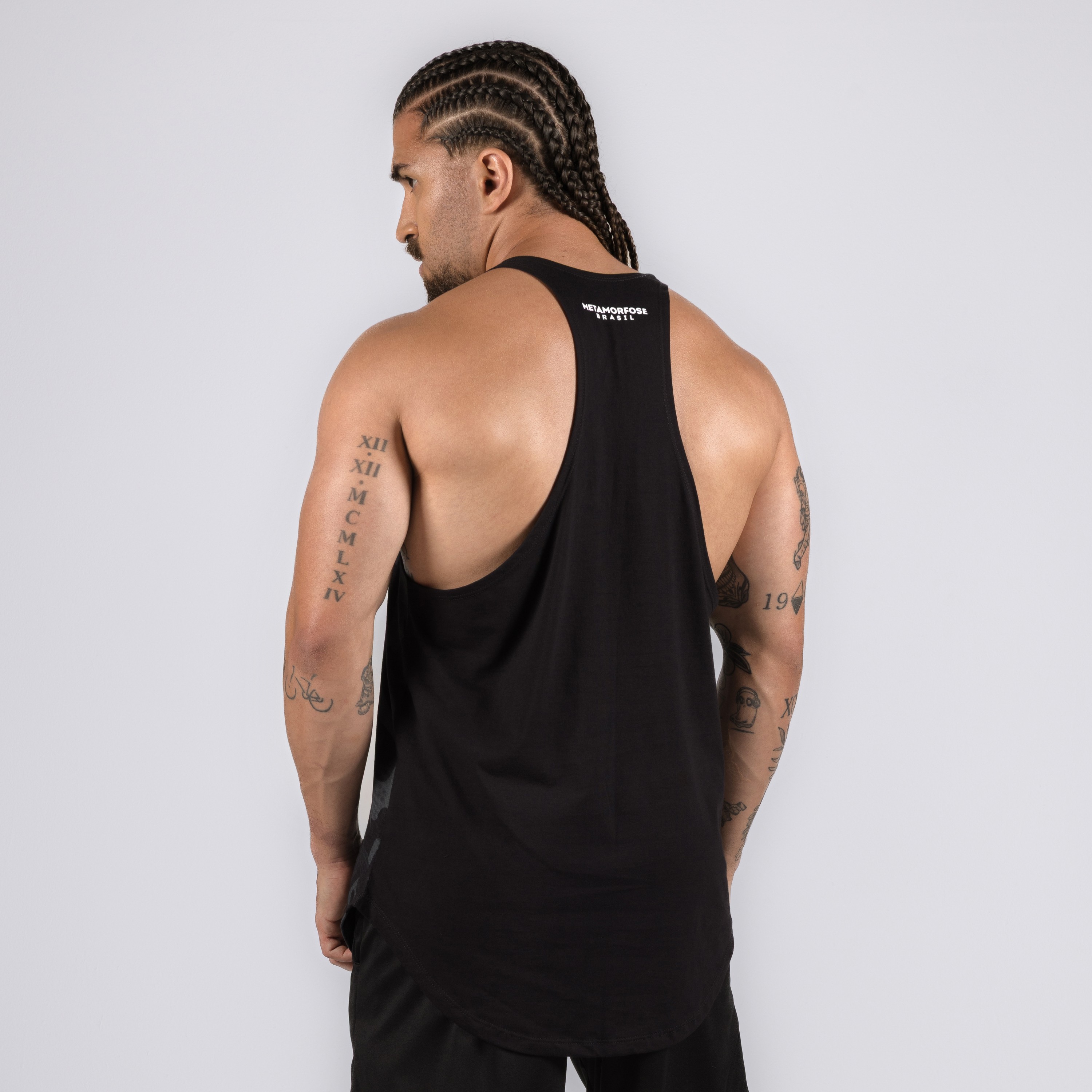 Regata Cavada Anatomic Black Militar Preta - Metamorfose Brasil