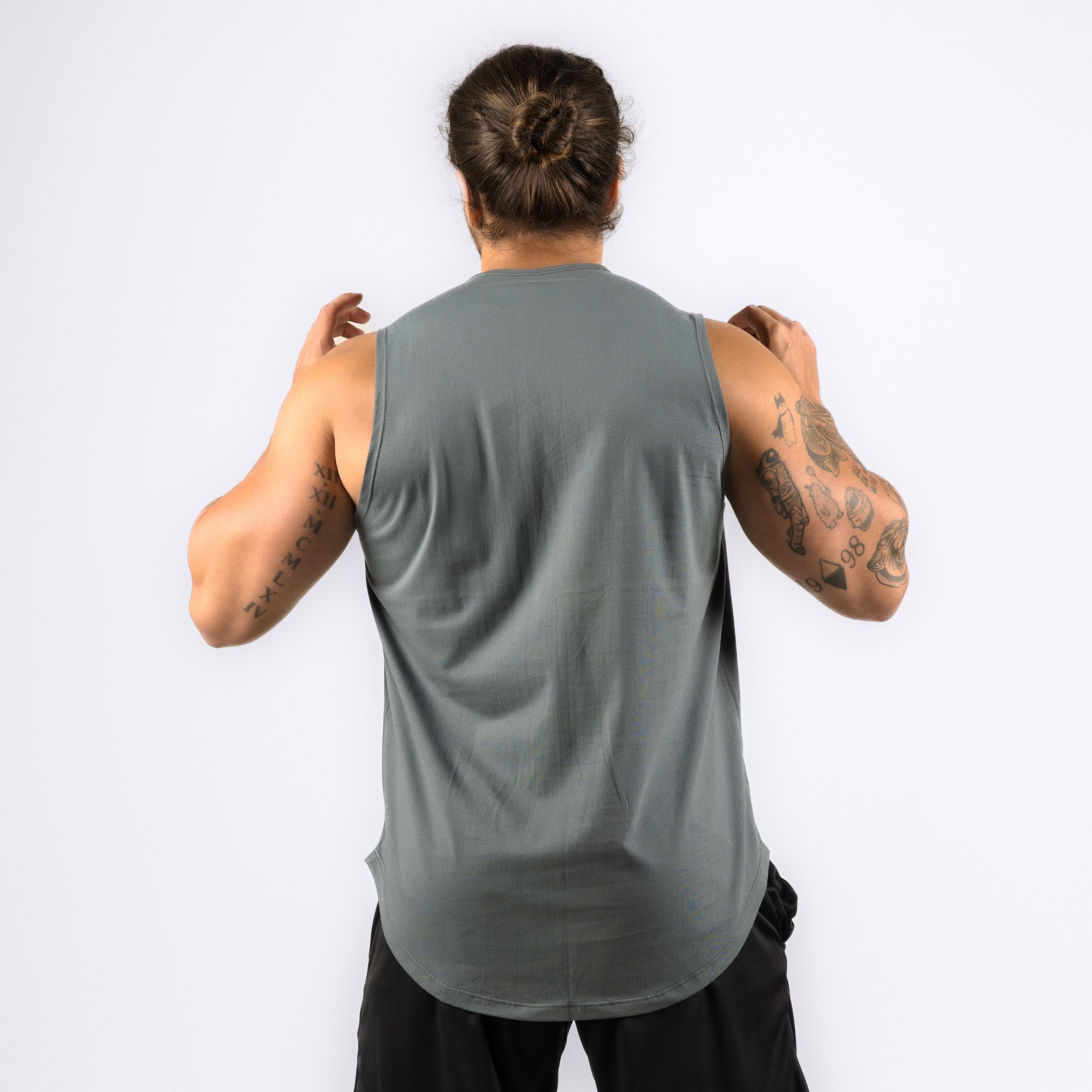 Regata Machão Basica Lisa Cinza Chumbo - Metamorfose Brasil