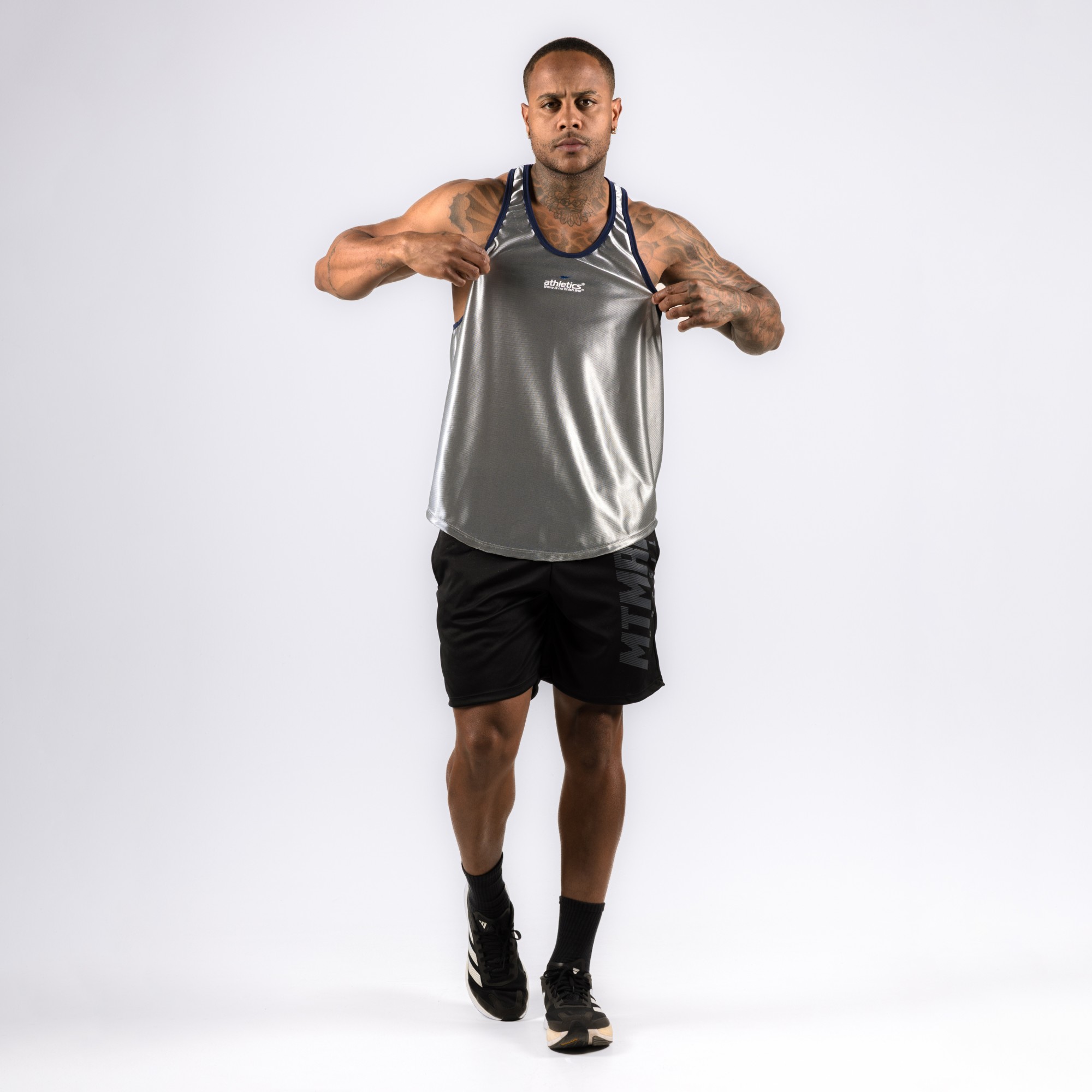 Regata Cavada Anatomic DryFit Brilho Prata - Metamorfose Brasil